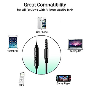 Sport Earbuds Running Headphones with Microphone, Wired in Ear Buds with Wrap Around Over Ear Hook for Jogging Workout Gym, Compatible with Cellphones, Laptop PC & Old iPhone, Friendly to Small Ear