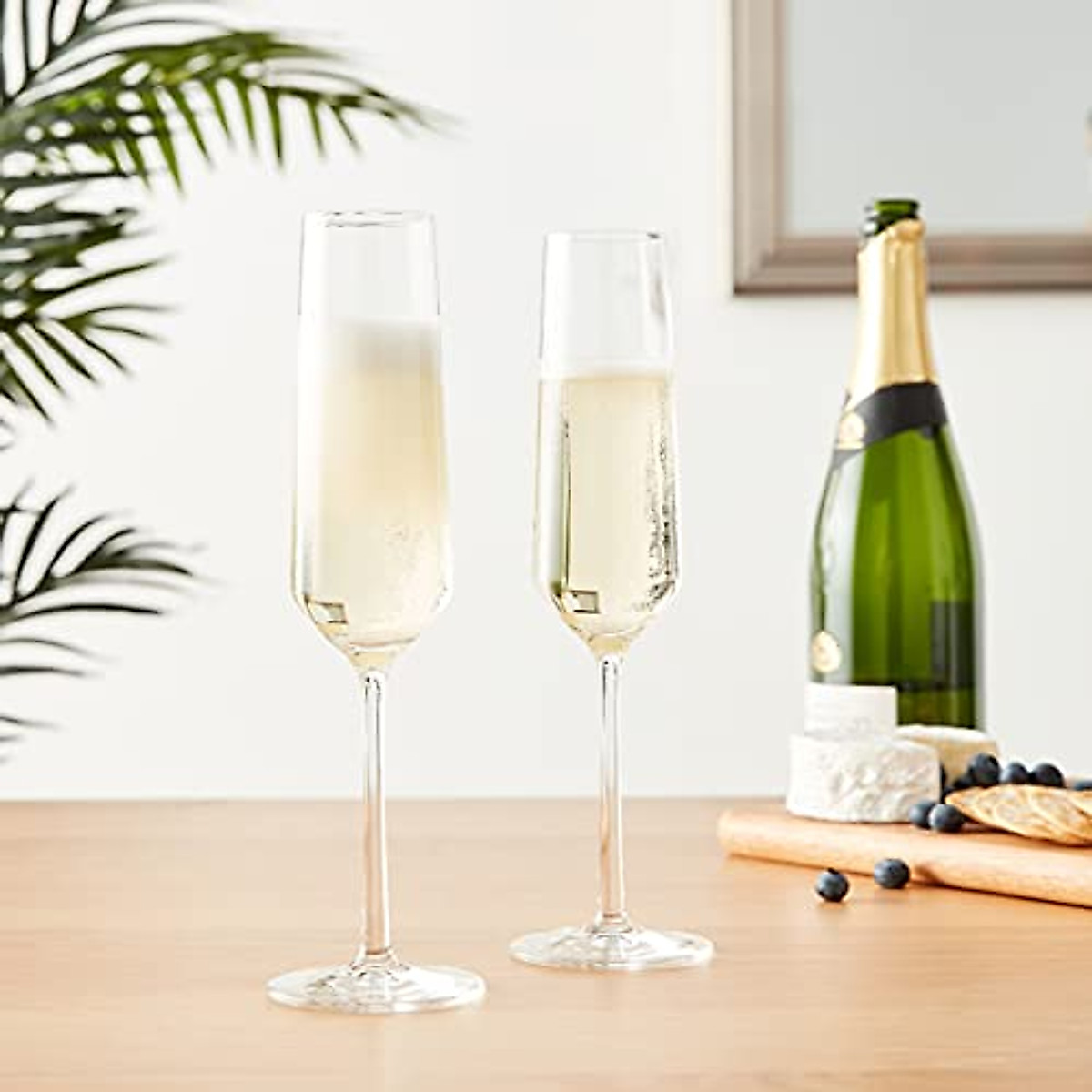 Schott Zwiesel Tritan Crystal Glass Pure Stemware Collection Champagne Flute with Effervescence Points, 7.3-Ounce, Set of 2