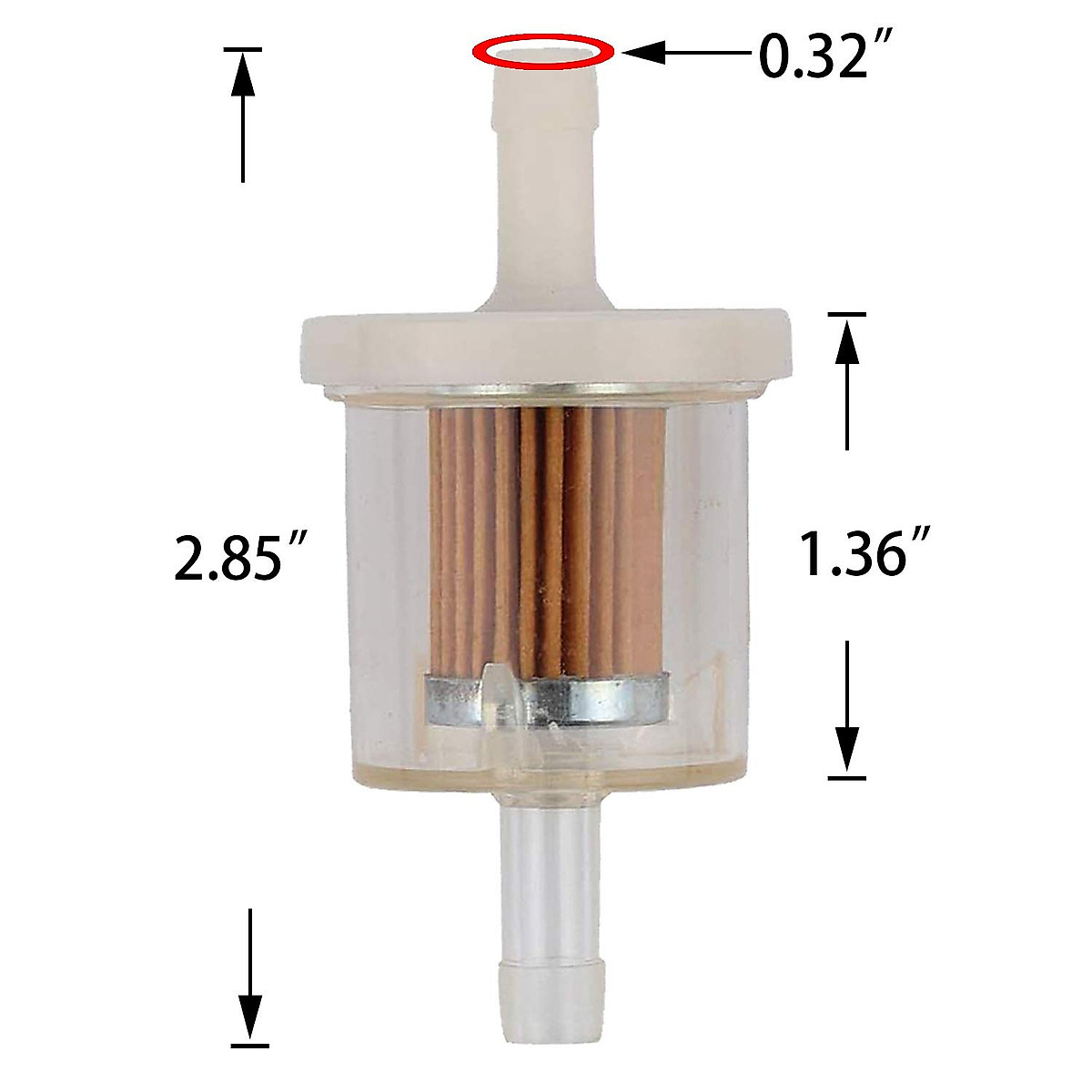 Set of 2, 691035 493629 Universal 40 Micron 1/4 Inline Fuel Filter fits for Briggs & Stratton Kawasaki 49019-7001 7-07061 Kohler 2505007S 2505021S husqvarna Lawnmower Parts (Black)