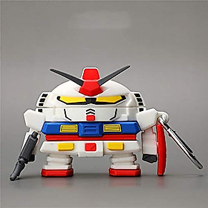 LUCKESSA Creative Cool Hero White Robot Soldier Character Earphone Case for AirPods Pro, Transformer Robot Soft Silicone Strong Protection Wireless Charging Earbud Cover Protective Skin