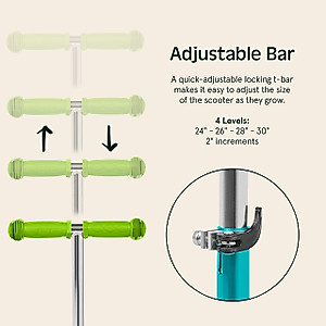 Retrospec Chipmunk Kick 3 Wheel Scooter for Kids, Toddlers, Girls & Boys - Padded Handlebars, PU Wheels, & Extra Wide Non-Slip Deck - Children 5 Years & Up - Turquoise