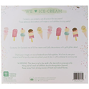 Talking Tables Ice Cream Party Decorations Garland Banner | Great For Summer Décor And Birthday Party | 3M