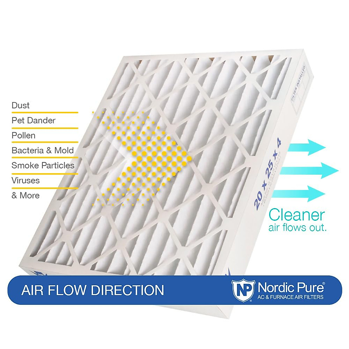 Nordic Pure 20x20x4 (19_1/2 x 19_1/2 x 3_5/8) Pleated MERV 12 Air Filters 2 Pack