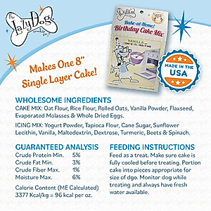 The Lazy Dog Cookie Co. Bake-at-Home Vanilla Birthday Cake Mix Dog Treat, 12-oz