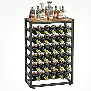 YOLEO Wine Rack Free Standing 6-Tier 30 Bottles Wine Holder Display Storage Shelves with Metal Frame and Table Top for Home, Kitchen, Pantry, Wine Cellar (L23.22x W11.81x H34.65 inches)