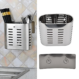Fdit Household Wall Mount Utensil Drying Racks,Cooking Utensil Holder Flatware Hanging Organizer Drying Racks with Hollow Design for Spoons Knives Forks Chopsticks