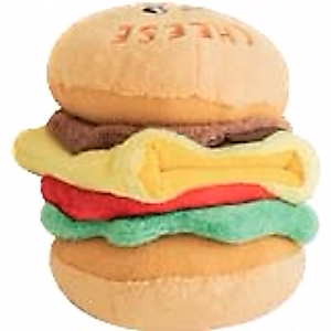 BITE ME Cheese Burger Nose-Work Toy, Dog Hide and Seek Interactive Toy, Pet Toy for Small and Medium Size Dogs, Dog Nose Work Toy and Sniffling Training Toy, Chew Toy