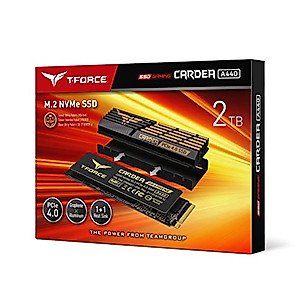 TEAMGROUP T-Force CARDEA A440 Graphene & Aluminum Heatsink 2TB with DRAM SLC Cache 3D NAND TLC NVMe PCIe Gen4 x4 M.2 2280 Internal SSD Works with PS5 Read/Write 7,000/6,900 MB/s TM8FPZ002T0C327