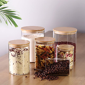 Tzerotone Glass Flour and Sugar Containers, Set of 3 Large Glass Flour Canister with Airtight Lids, Glass Pantry Storage Containers for Flour, Suger, Rice, Salt (100 OZ/54 OZ/27 OZ)