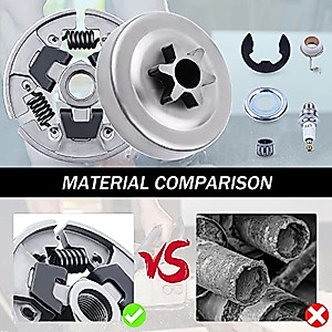 Chainsaw 7pcs Kit Sprocket Clutch Drum 3/8" for Stihl 017 018 021 023 MS170 MS180 MS210 MS230 MS250 Replacement Parts with Needle Bearing Washer E-Clip Worm Gear for 1123 640 2003, 1123 640 2073