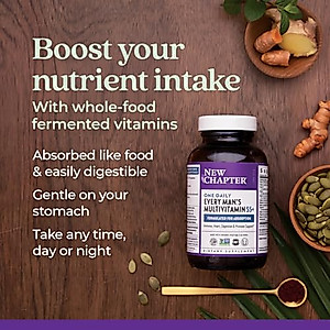 New Chapter Men's Multivitamin 50 plus for Brain, Heart, Digestive, Prostate & Immune Support with 20+ Nutrients + Astaxanthin - Every Man's One Daily 55+, Gentle on The Stomach - 72 ct