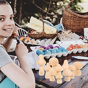10pcs Woody White Embryo Mushroom Unfinished Mushroom Wood Mushrooms Mushroom Decor Wooden Painting Mushrooms Plain Mushroom Toy Miniature Painting Mushroom Things to Paint on
