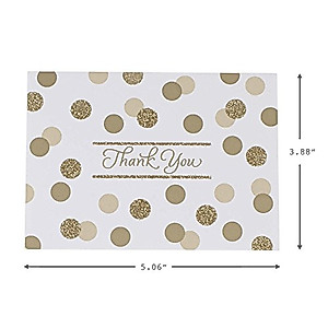Hallmark Thank You Cards, Gold Foil and Glitter Dots (40 Thank You Notes with Envelopes for Wedding, Bridal Shower, Baby Shower, Graduation)