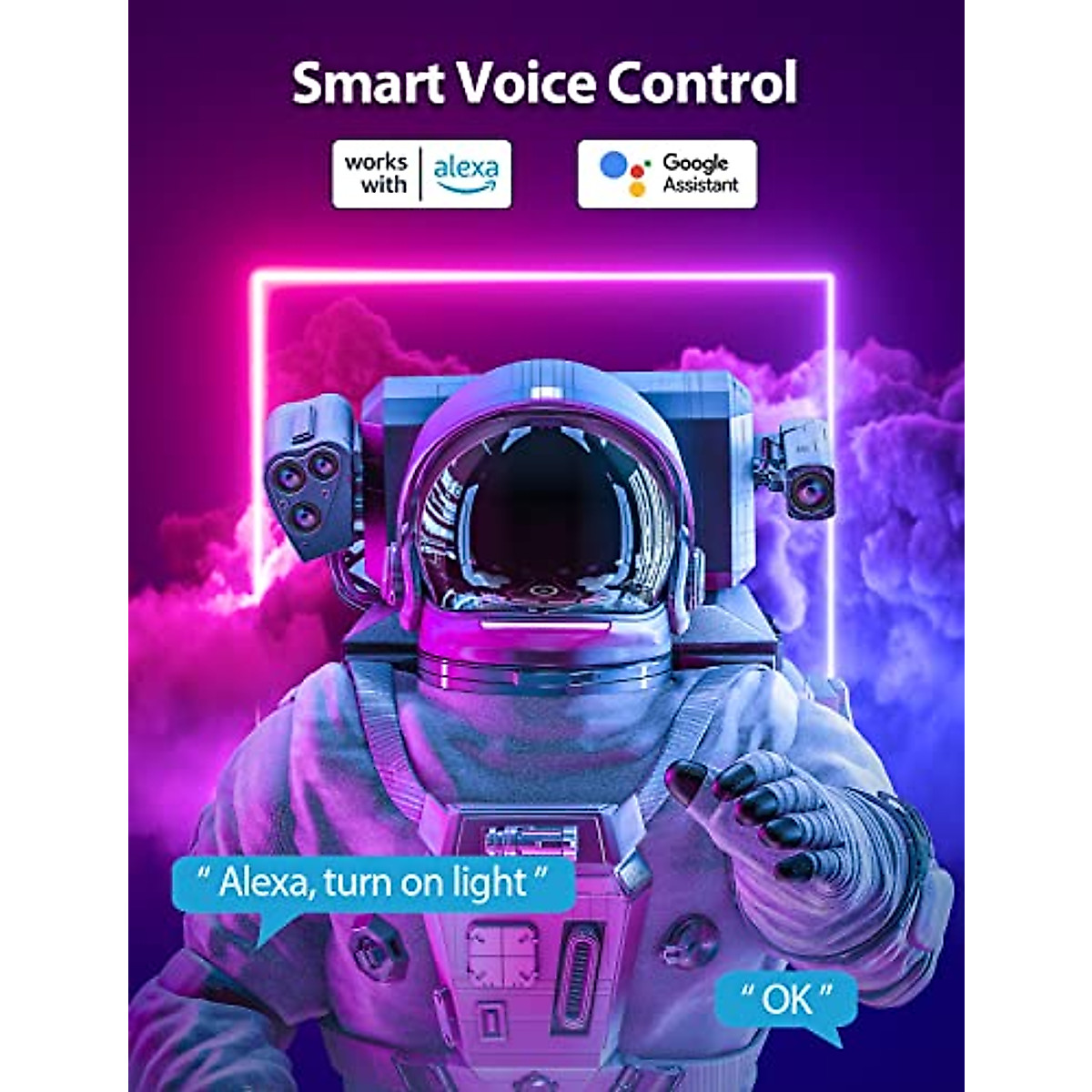 Lucienstar Neon Rope Lights, 10ft/3m RGB+IC Neon Light with Music Sync Smart App, 16 Million DIY Colors, Works with Alexa, Google Assistant, LED Strip Lights for Bedroom, Living Room, Gaming Room