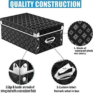 XUCHUN Decorative Storage Box with lids,3 in 1 Set,Plastic,Waterproof Storage Bins for Toys,Shoes,Clothes,Office