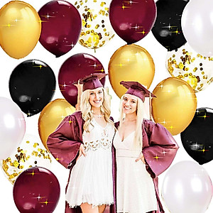 Graduation Decorations Maroon Gold 2024/Burgundy Graduation Party Decorations/Maroon Gold Black Burgundy Black Gold White Balloons FSU/Wizard Party Decorations/Burgundy Gold Birthday