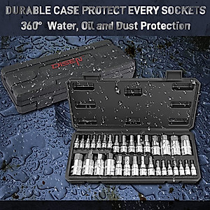 Disen 32-Piece HEX Bit Socket Set, SAE & Metric Allen Wrench Socket Set with Enhanced Storage Case, Premium Heat Treated Chrome Vanadium Steel & S2 Alloy Steel