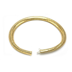 Marshal Metal Fashion Necklace 18K Gold Plated Brass Omega Choker Necklace (NK156G(15mm))