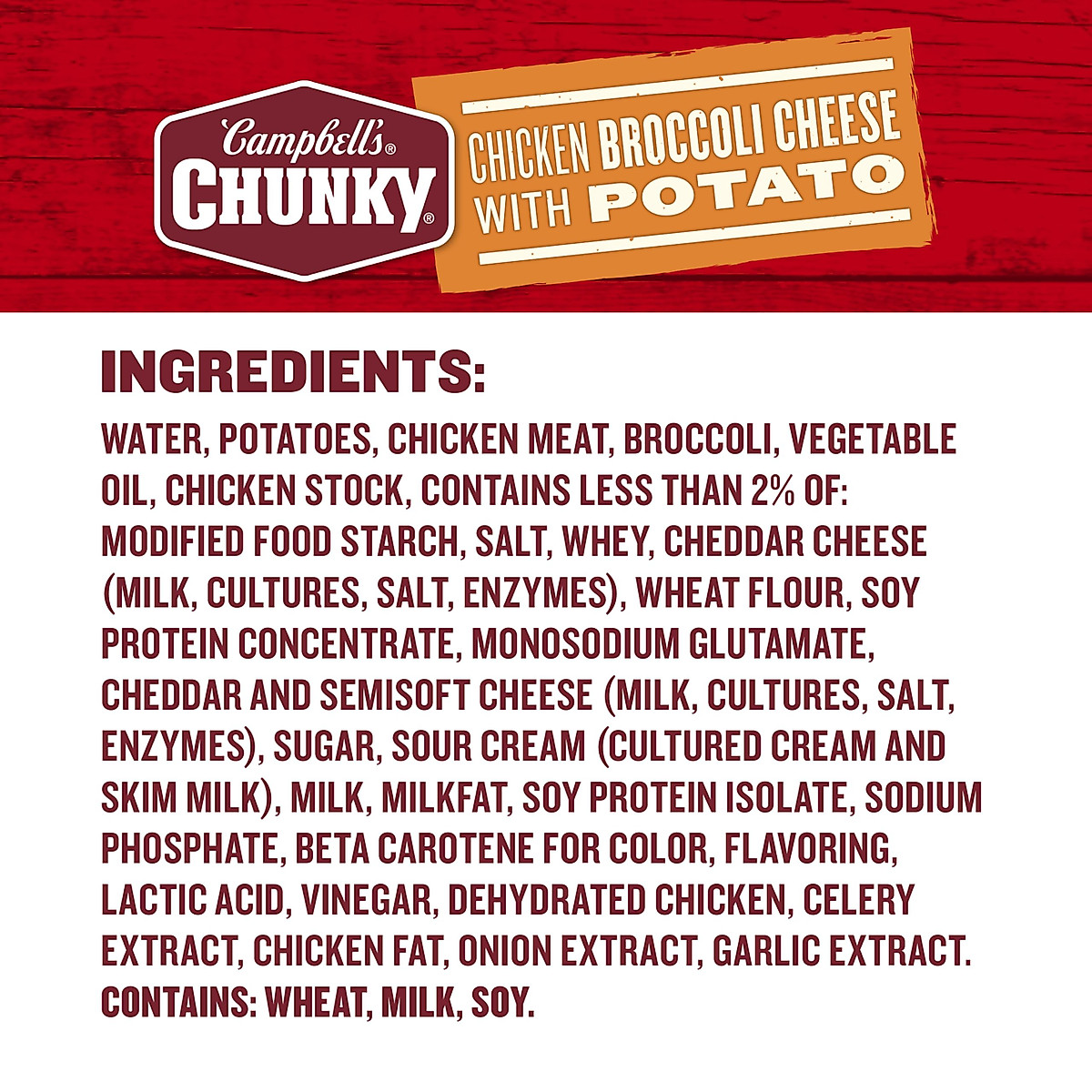 Campbell's Chunky Soup, Chicken Broccoli Cheese Soup, 18.8 Oz Can