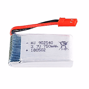2 Pcs 3.7V 750mAh 25C 902540 Rechargeable Lipo Battery with USB Charger for X400 X300C X800 X500 HJ818H J819S Quadcopter RC Drone Spare Parts