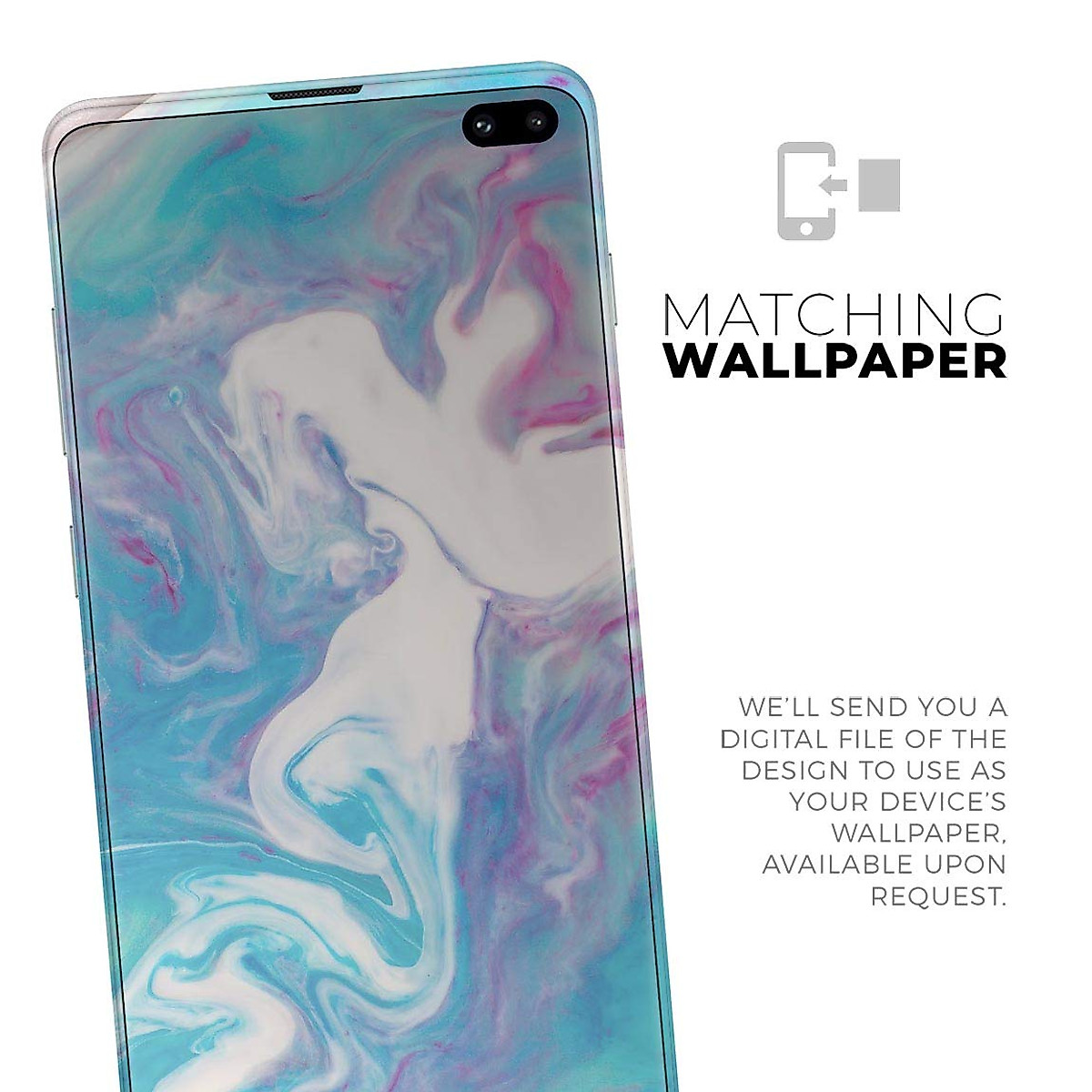 DesignSkinz Marbleized Blue Paradise V45 Protective Vinyl Decal Wrap Skin Cover Compatible with The Samsung Galaxy S20 (Screen Trim & Back Glass Skin)