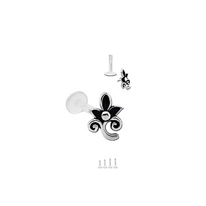 Bioflex Nose Screw Ring 316L Surgical Steel 1/4" 6mm Post Flower 18G