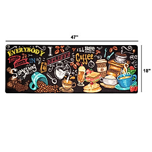 UpNUpCo Artistic Beautiful Anti Fatigue Kitchen Floor Mat - Unique Floor Mats - Pain Relief Padded Kitchen Mats - Floor Mats For In Front Of Sink - Memory Foam 47" X 17.5" X 10mm Coffee