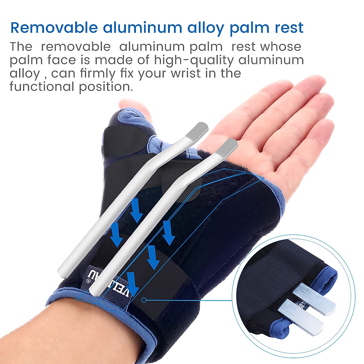 Velpeau Wrist Brace with Thumb Spica Splint for De Quervain's Tenosynovitis, Carpal Tunnel Pain, Stabilizer for Tendonitis, Arthritis, Sprains & Fracture Forearm Support Cast (Short, Left Hand -M)