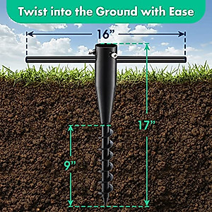 Lilyvane No Dig Portable Umbrella Holder,Heavy Duty Metal Umbrella Anchor Holder for Tree,Flag,String Lights Pole,Fishing Rod,Outdoor Park Patio Umbrella Stake for Ground,Sand