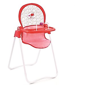 Little Mommy Snacky Doll High Chair (D92889), Front Feeding Tray with Toy Bar and Bottle Holder, Tilted Seat Function Allows Baby Doll to Nap - Fits Dolls up to 21 inches, Age 3+