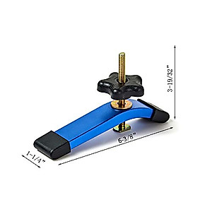 HOTTARGET Aluminum T-track Hold Down Clamps,6-3/8"L x 1-1/4"Width-Woodworking and Clamps (T-track Hold Down Clamps 2pk)