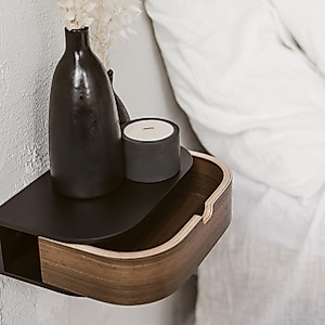 Hanging Wall Shelf with Drawer, Wooden Wall Shelf, Small Wall Drawers, Hanging Floating Wall Shelf with Drawer, Vintage Shelf, Wall Table, Hallway (black/walnut)