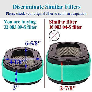 HOODELL KH-32-883-09-S1 Air Filter Fit Kohler KT745 KT740 KT735 KT730 KT725 KT715 Engine Cub Cadet XT1 XT2 Lawn Mower, Premium 32 083 09-S Air Filter
