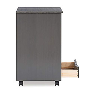 Linon Callie Multipurpose Eight Drawer Dresser Wood Rolling File Cabinet Storage Cart in Gray