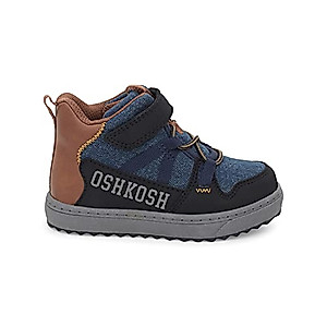 OshKosh B'Gosh Boy's Camino Fashion Boot, Navy/Tan, 12 Little Kid