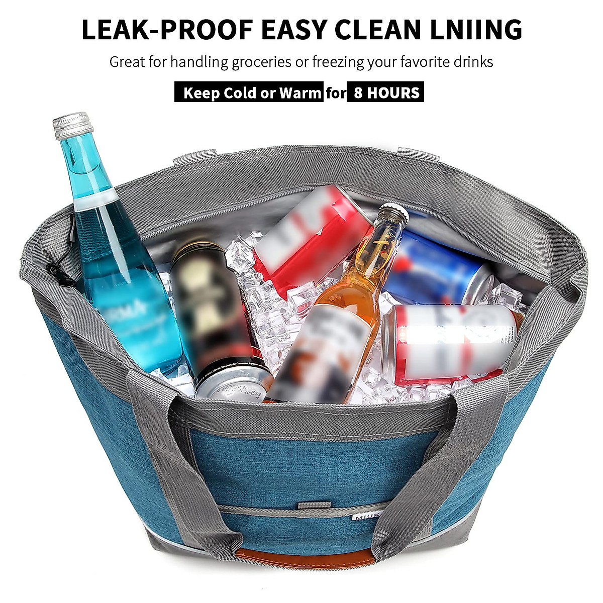 Insulated Cooler Bag - Reusable, Thermal Foam Insulation for Hot/Cold Food, Ideal for Delivery, Travel, and Picnics