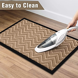AMAGABELI GARDEN & HOME Outside Shoe Mat Rubber Doormat for Front Door 18"x 30" Outdoor Mats Entrance Waterproof Rugs Dirt Debris Mud Trapper Carpet for Patio Non Skid Doormats BG043