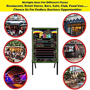 Montex LED Message Board 32" x 24" Self-Standing LED Signs, Menu Board with Adjustable Height, Aluminum Frame and High Brightness, No Installation Needed for Stores, Bars, Restaurants