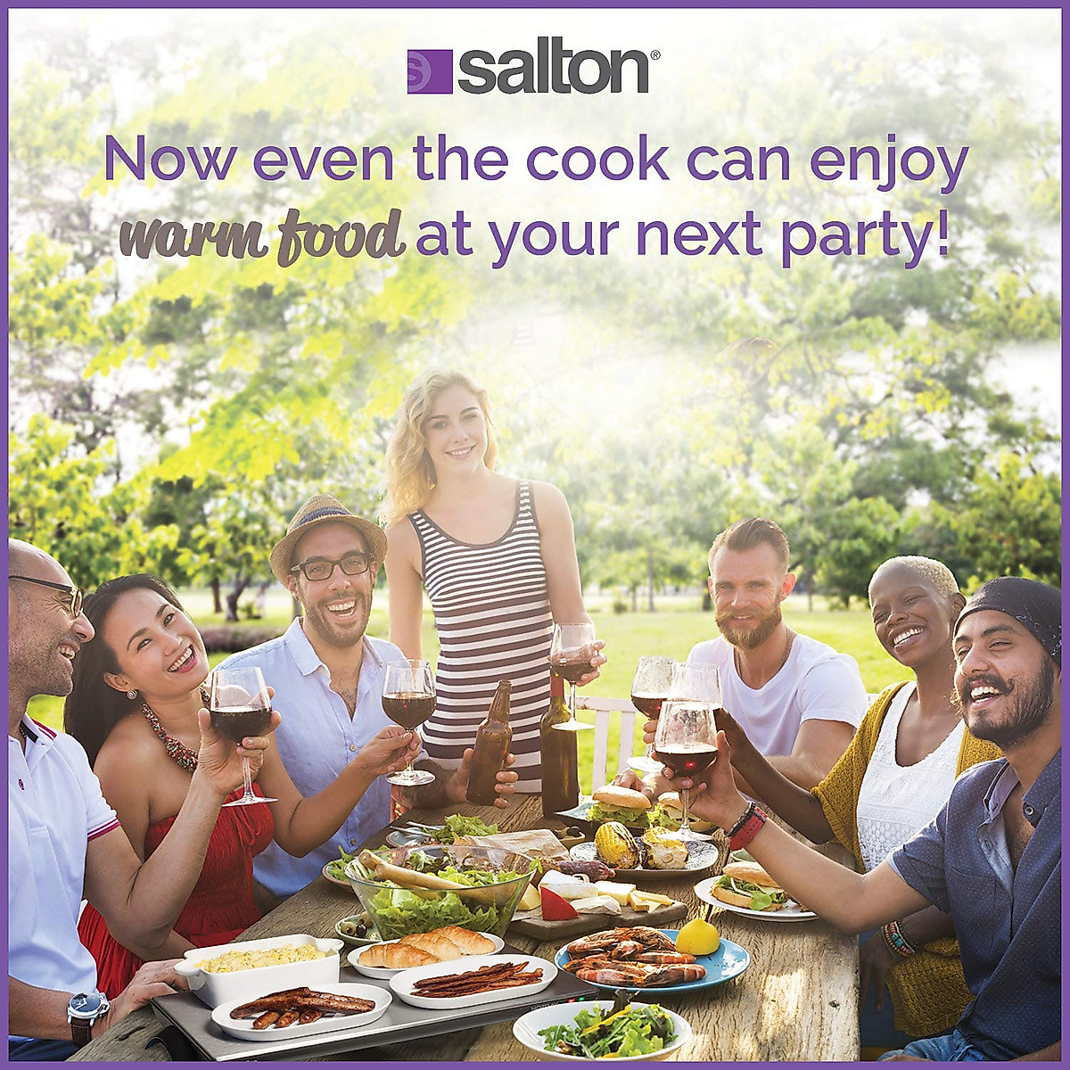 Cordless Warming Tray by Salton | Large Electric Hot Plate | Cooking, Serving & Warming Tray | 23-3/4” x 11-3/4” Hot Plate