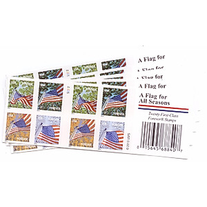 USPS Flags for All Seasons Forever Stamps 100 Stamps (5 Books of 20)