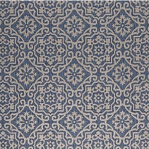 Nicole Miller New York Patio Country Danica Transitional Geometric Indoor/Outdoor Area Rug, Blue/Grey, 7'9"x10'2"