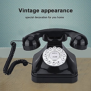 Landline Telephone, WX-3011 Vintage Black Multifunction Plastic House Phone Retro Wire Push Button Dial Landline Telephone, Vintage Telephone