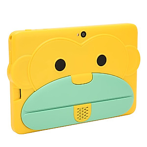 Kids Tablet for 10, 7 inch Eye Protection Touch Screen, Dual Camera, 2GB RAM 32GB ROM, 5G WiFi Dual Band, 8 Cores CPU, Kid Proof Case (Yellow)
