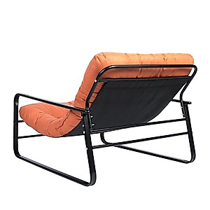 HomeMiYN Sofa Bed Accent Recliner Chair Modern Steel Frame Soft Chair for Living Room, Bedroom (Orange)