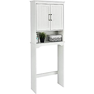 Nightcore Bathroom Storage Rack Over The Toilet, Toilet Organizer with a Open Space, Space Saver Cabinet, Sturdy and Durable Bathroom Shelf, White