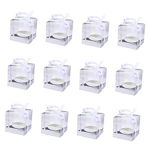 BESTOYARD 24 pcs cake box cupcakes containers clear container with lid candy takeout containers cake carrier holder cake containers with lids mini cupcake baby pvc carrying case Pretty