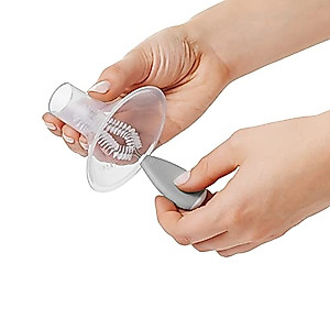 OXO Tot Breast Pump Parts Compact Drying Rack with Detail Brushes, Gray, 2 Piece Set