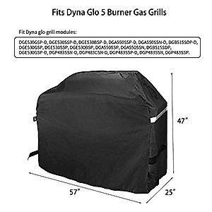 Hisencn 57 Inch Heavy Duty Gas Grill Cover and Grill Heat Plates Cooking Grid for DynaGlo DGF510SBP, DGF510SSP, DGF510SSP-D