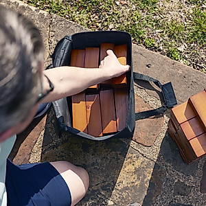 Yard Games Large Tumbling Timbers Wood Stacking Party Tailgate Backyard Game Indoor Outdoor with Carrying Case for Kids Adults, 24 Inch, Stained