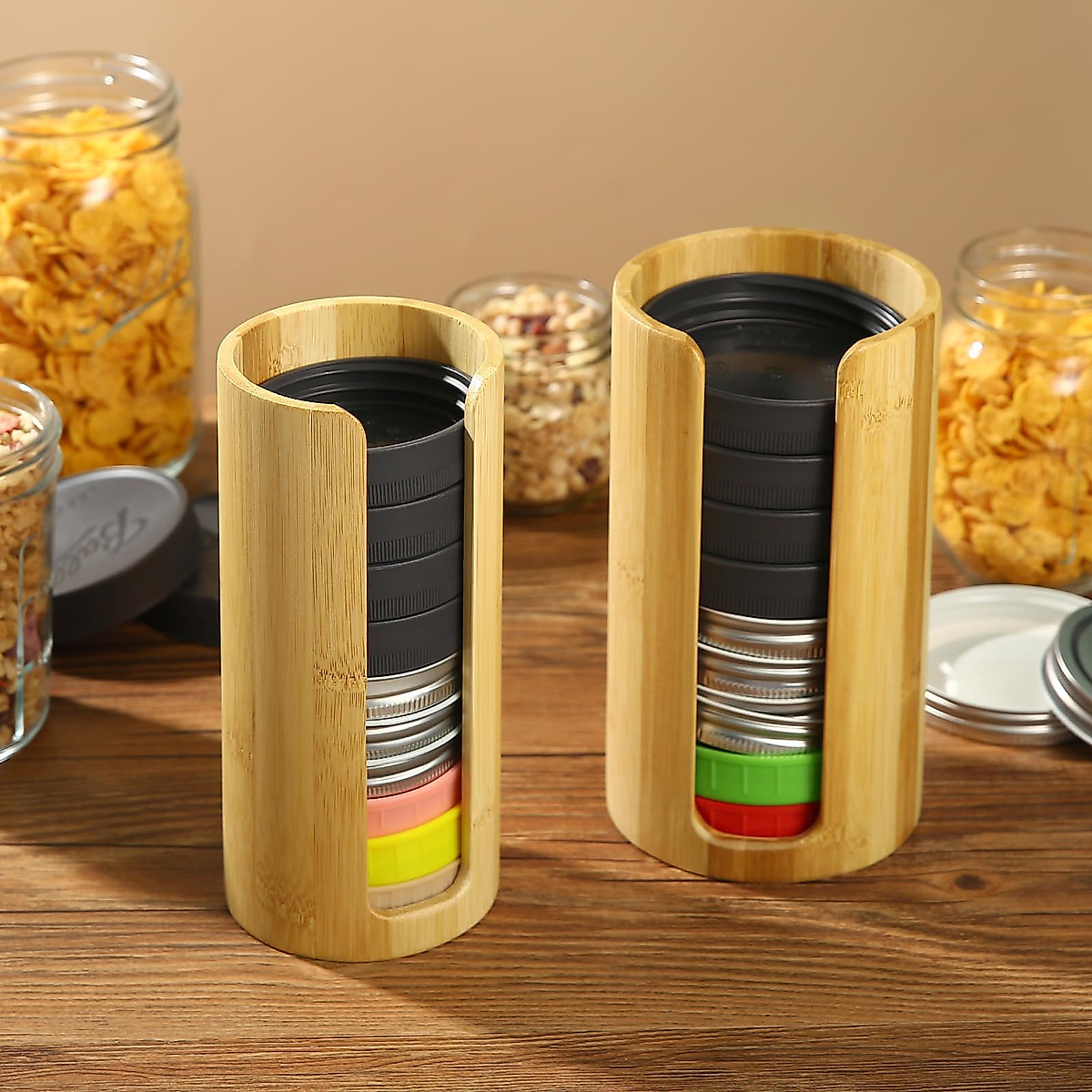 PZHZ Mason Jar Lid Organizer Suitable for Canning Lids、Ball Mason Jar Lids Plastic Mason Jar Lids 2PCS(WIDE&REGULAR